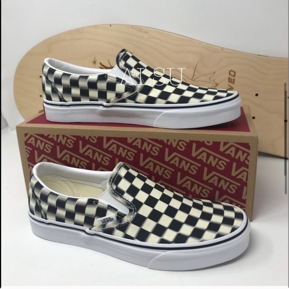 Vans | Shoes | Vans Classic Slip On Checkerboard Black Class W | Poshmark